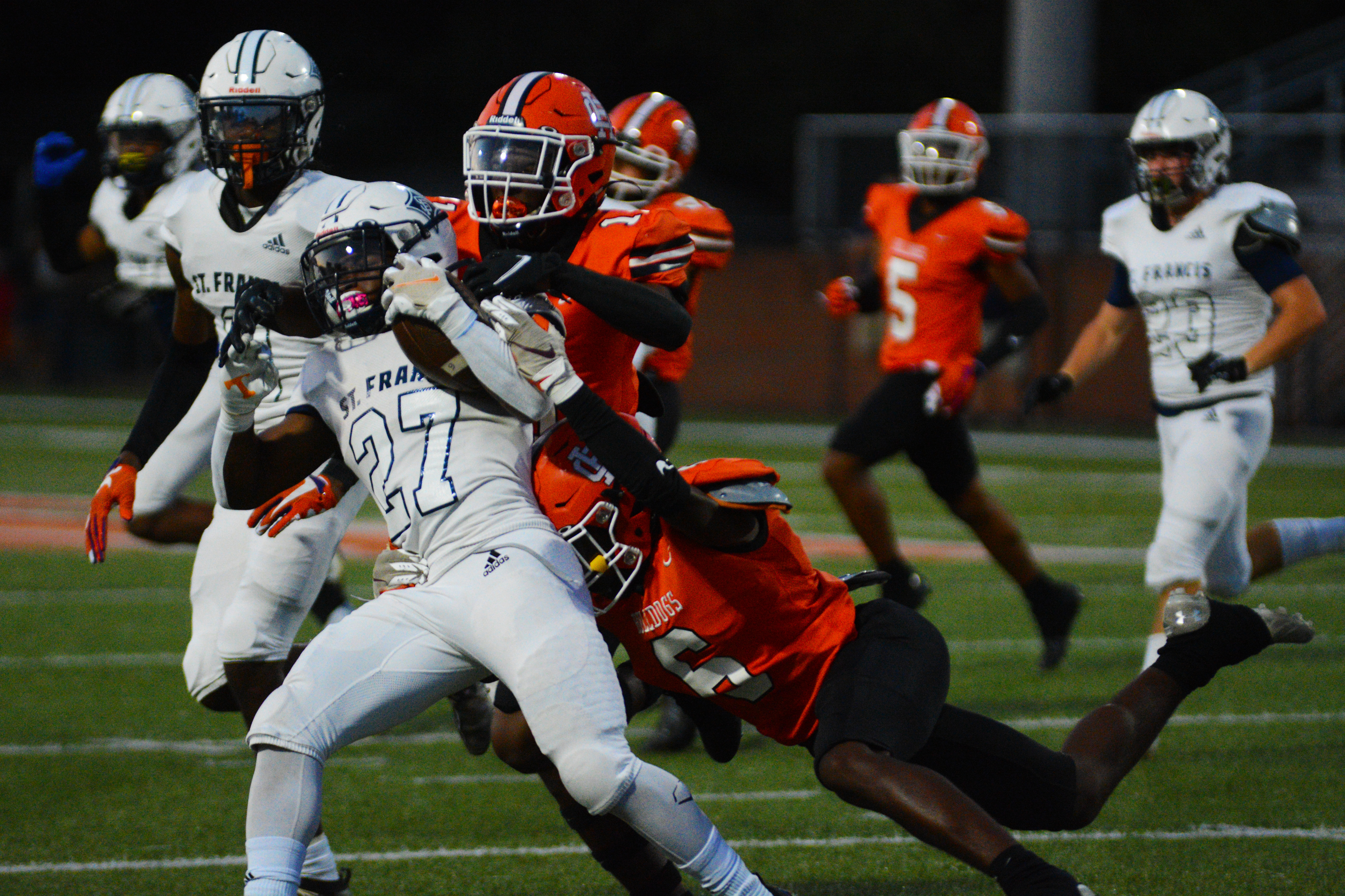 Defense dominates knights: Hart handles St. Francis at Herndon Stadium ...